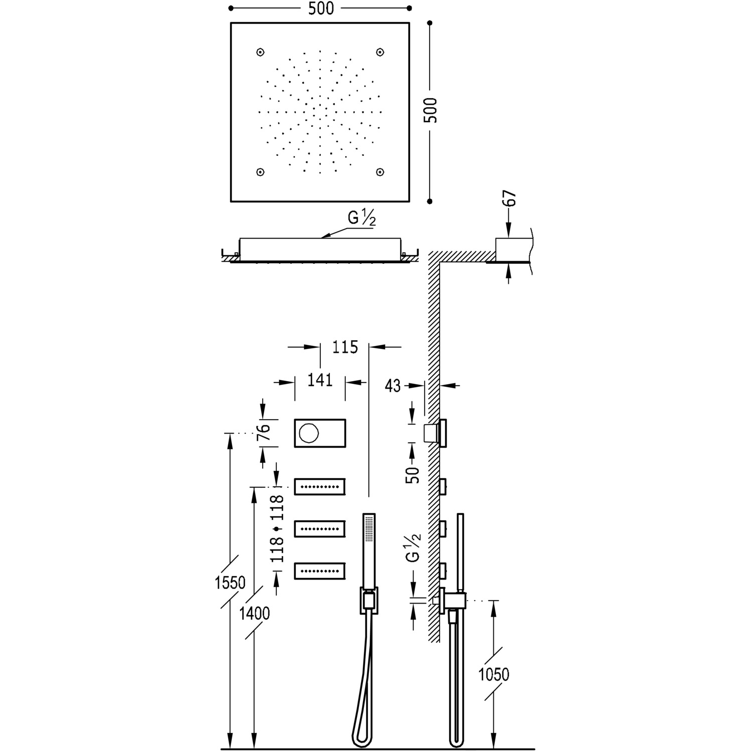SHOWER TECHNOLOGY Shower Technology Blue Edition 4-way concealed ...