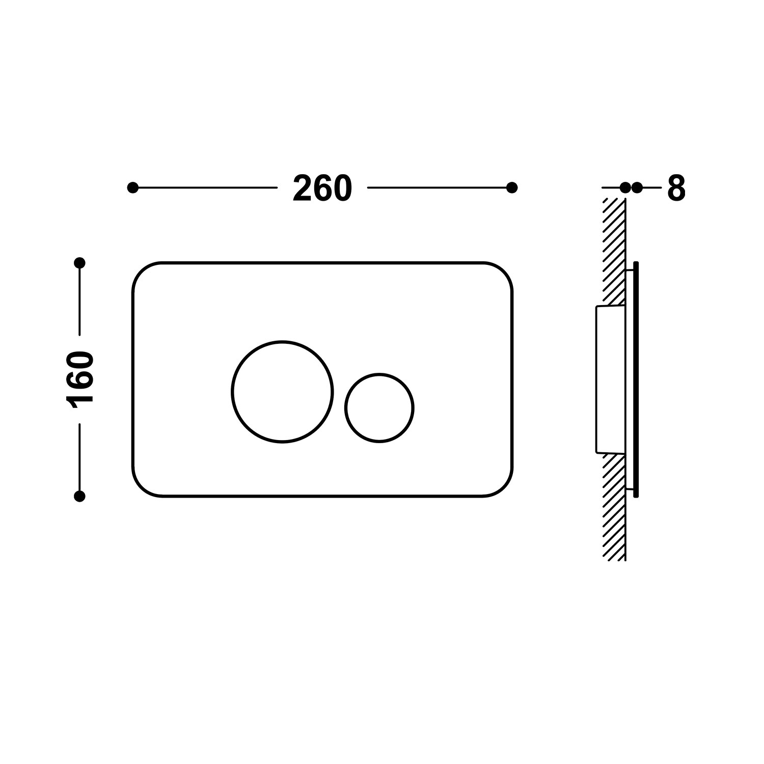 TRES WC SYSTEM Dual flush plate for WC-25429802KM