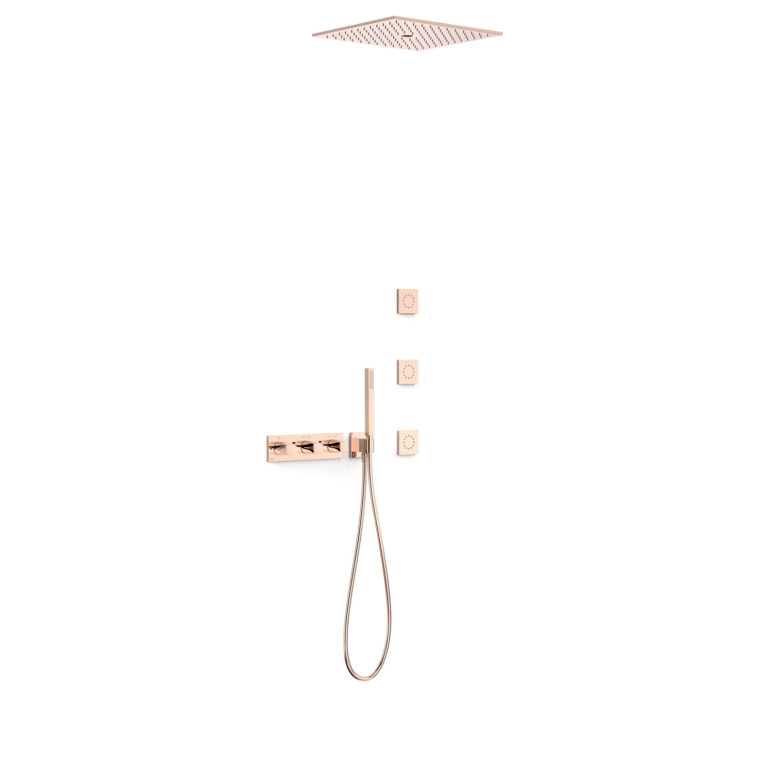 B-SYSTEM B-system 4-way concealed thermostatic shower mixer tap kit ...