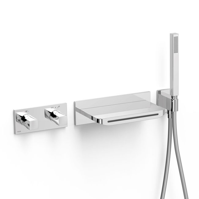 B-SYSTEM B-system 2-way concealed thermostatic mixer tap kit for bath ...